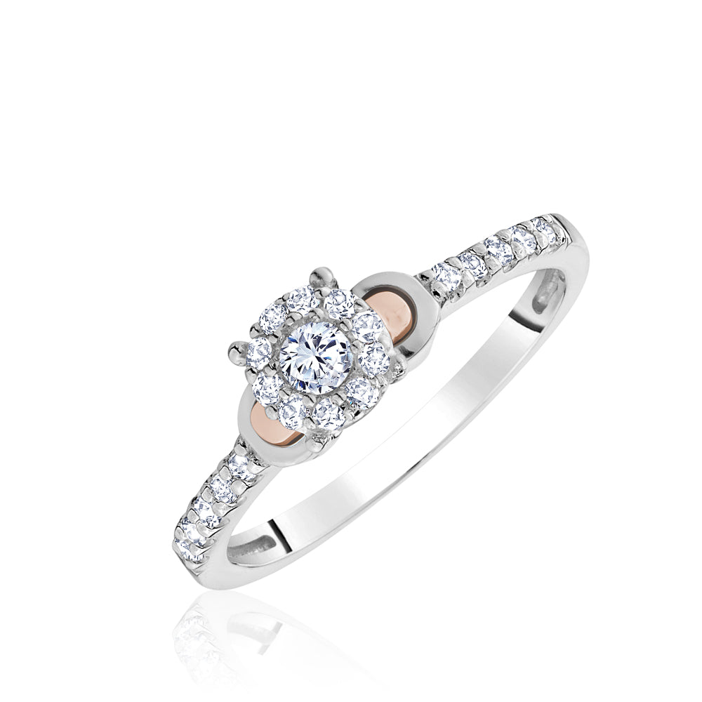 Bague en Or 10K avec Top Illusion et Diamants – Élégance pour ...