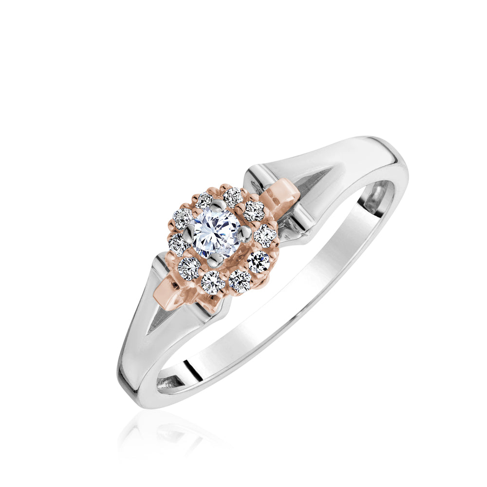 Bague de Fiançailles en Or 10K avec Diamants – Élégance et ...